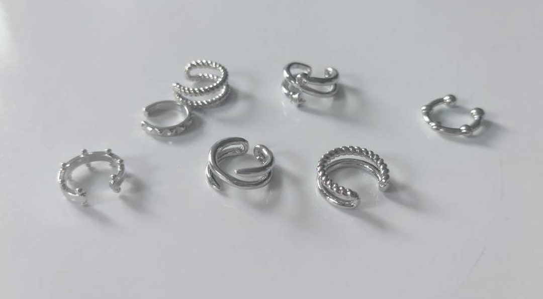 Silver Metal Ear Cuffs / Cuff Earrings Set of 7 - Etsy