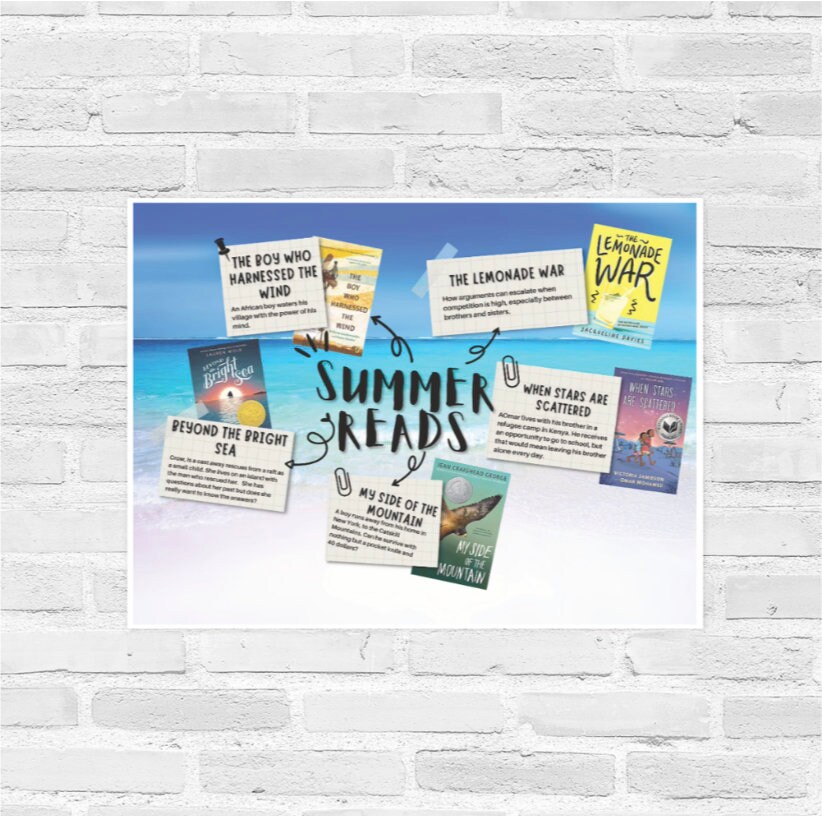 Summer Reads Poster - Etsy