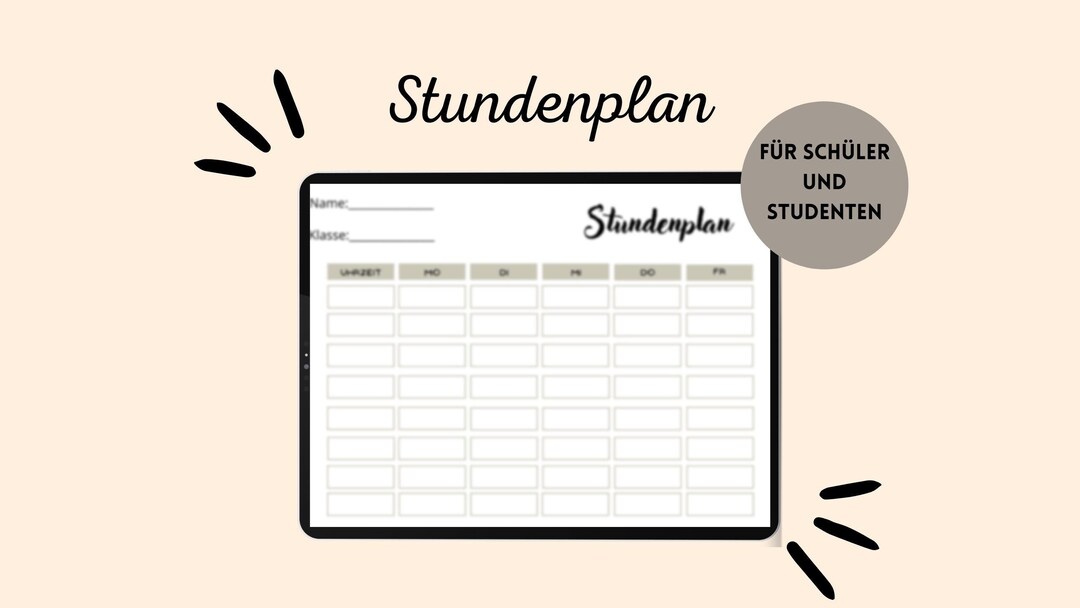Printable Timetable With Name and Class, A4 Timetable Download ...