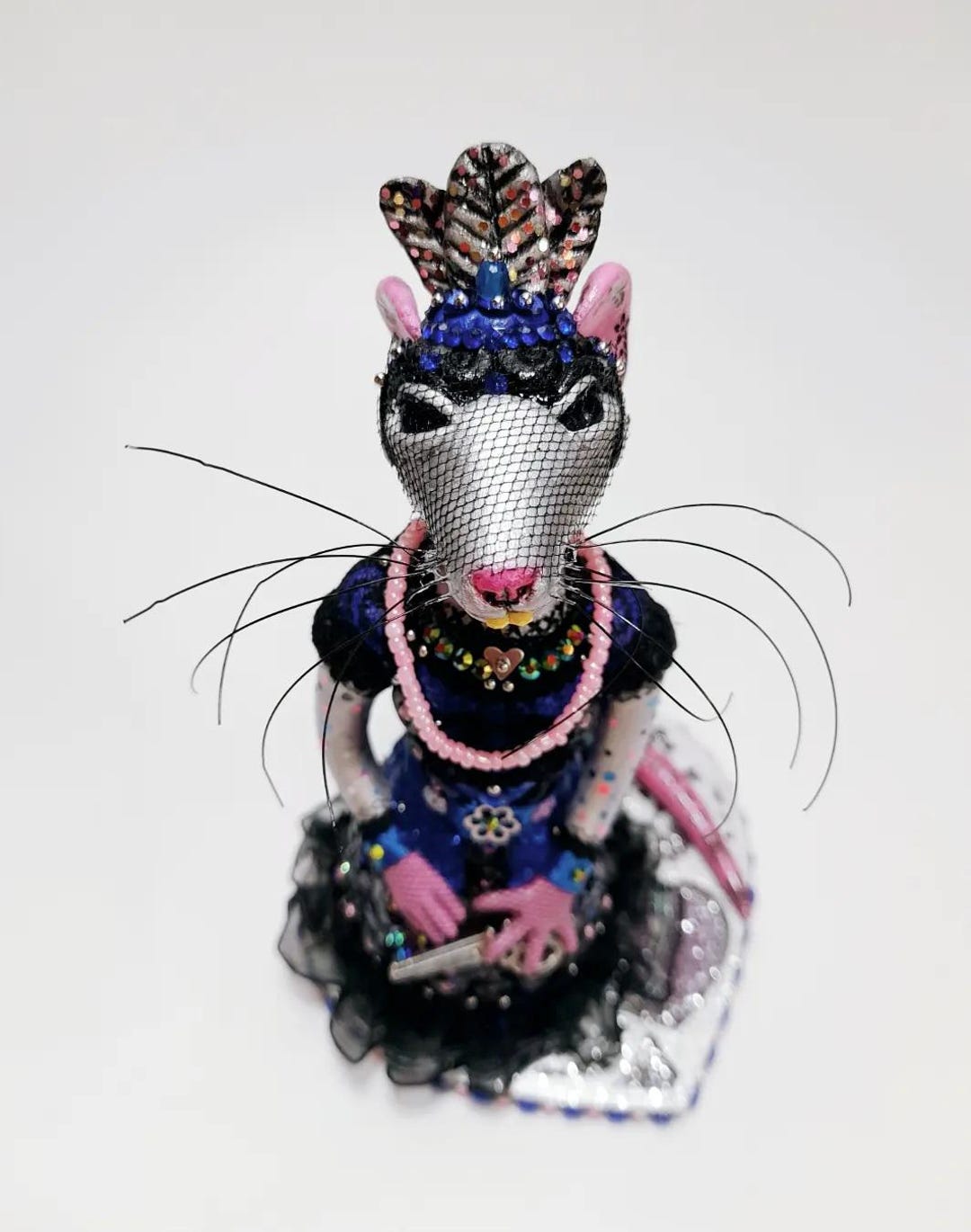 Gothic Rat Lady in Blue and Black With Scissors Collectible Figurine ...