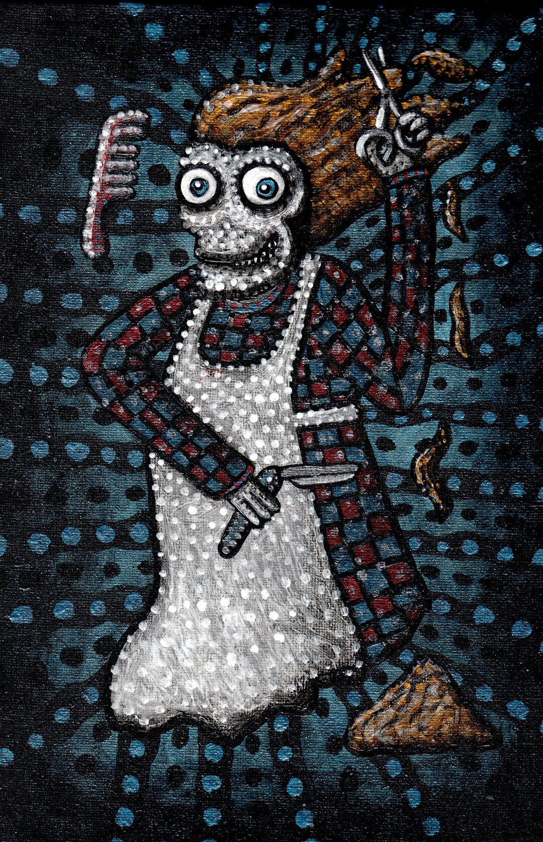 Spooky Hairdresser, Spooky Art Print, Hair Stylist, Creepy Barber ...