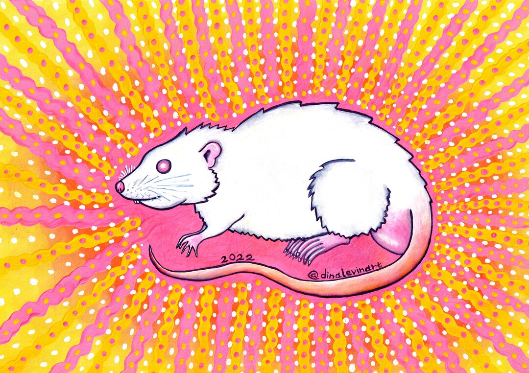 Trippy Rat Art, Rat Art Print, Dumbo Rat Art, Dumbo Rats, Fancy Rats ...