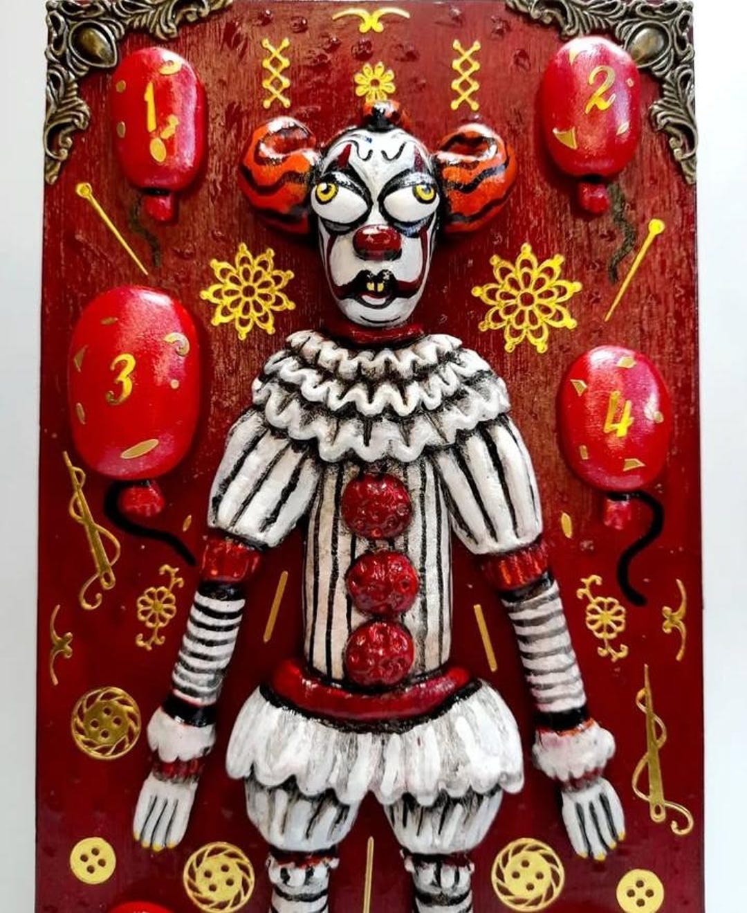 Spooky Clown Halloween Red Trinket Box Jewelry Creepy Horror Gift ...