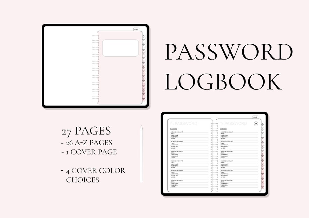 Password Log Book Internet Address Notebook Password Logbook Etsy