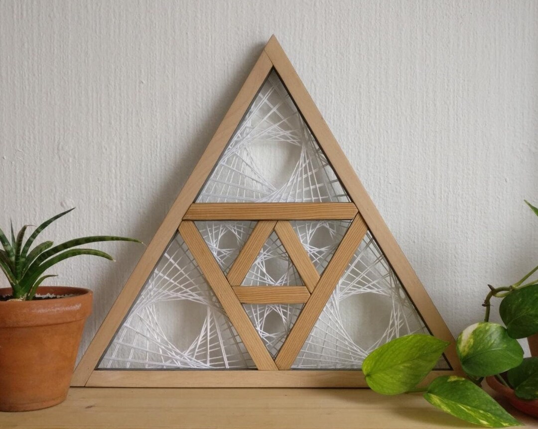 String Art Triangle Fractal Two-sided Single Piece UV Active - Etsy UK
