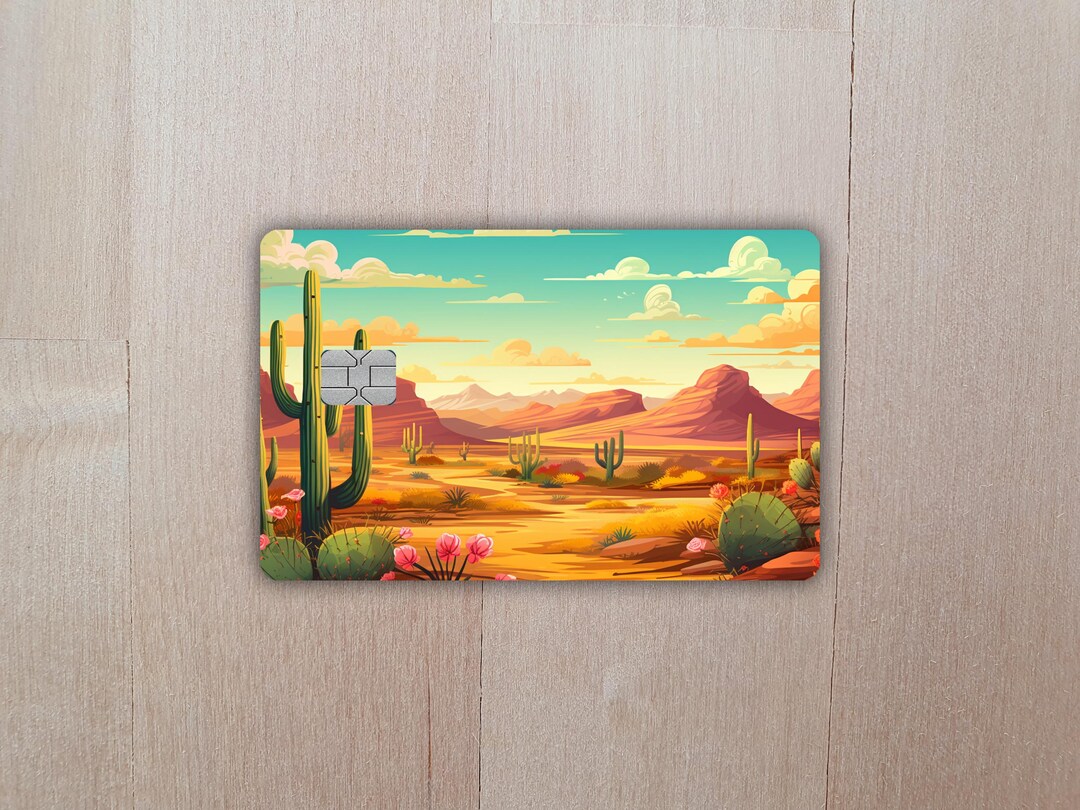 Cacti in the Desert Landscape, Desert Card Skin, Cactus Card Skin ...