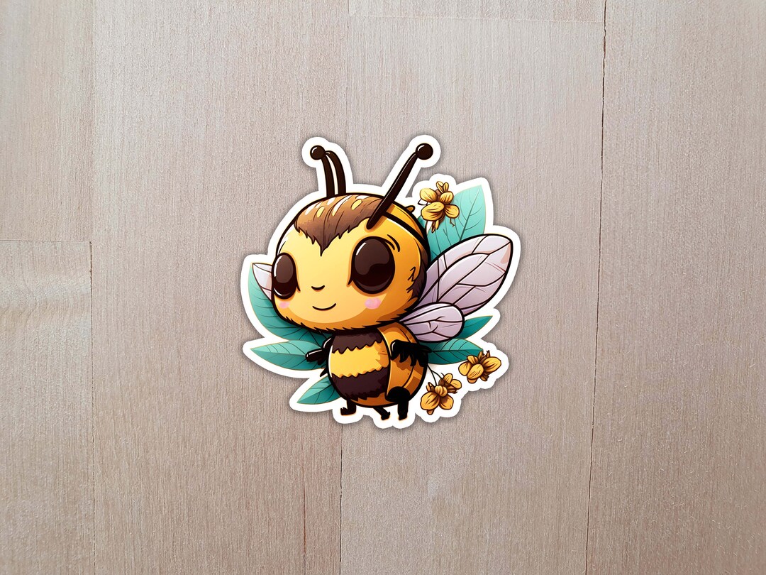 Happy Bee Sticker, Cartoon Bee Sticker, Bee Sticker, Honey Bee Sticker ...
