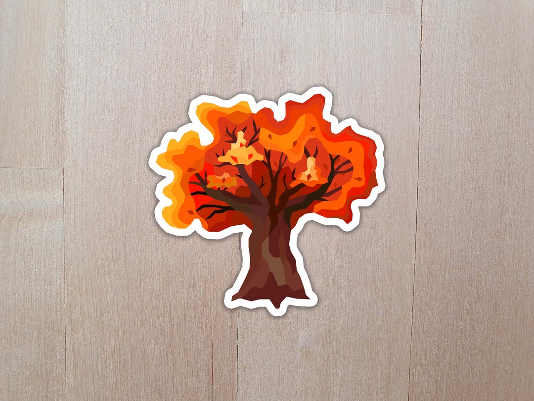 Fall Tree Sticker | Orange Tree Sticker | Fall Sticker | Nature Sticker ...