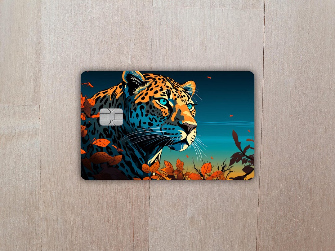 Leopard Head Card Skin, Wild Cat Animal Card Skin, Debit Card Sticker ...