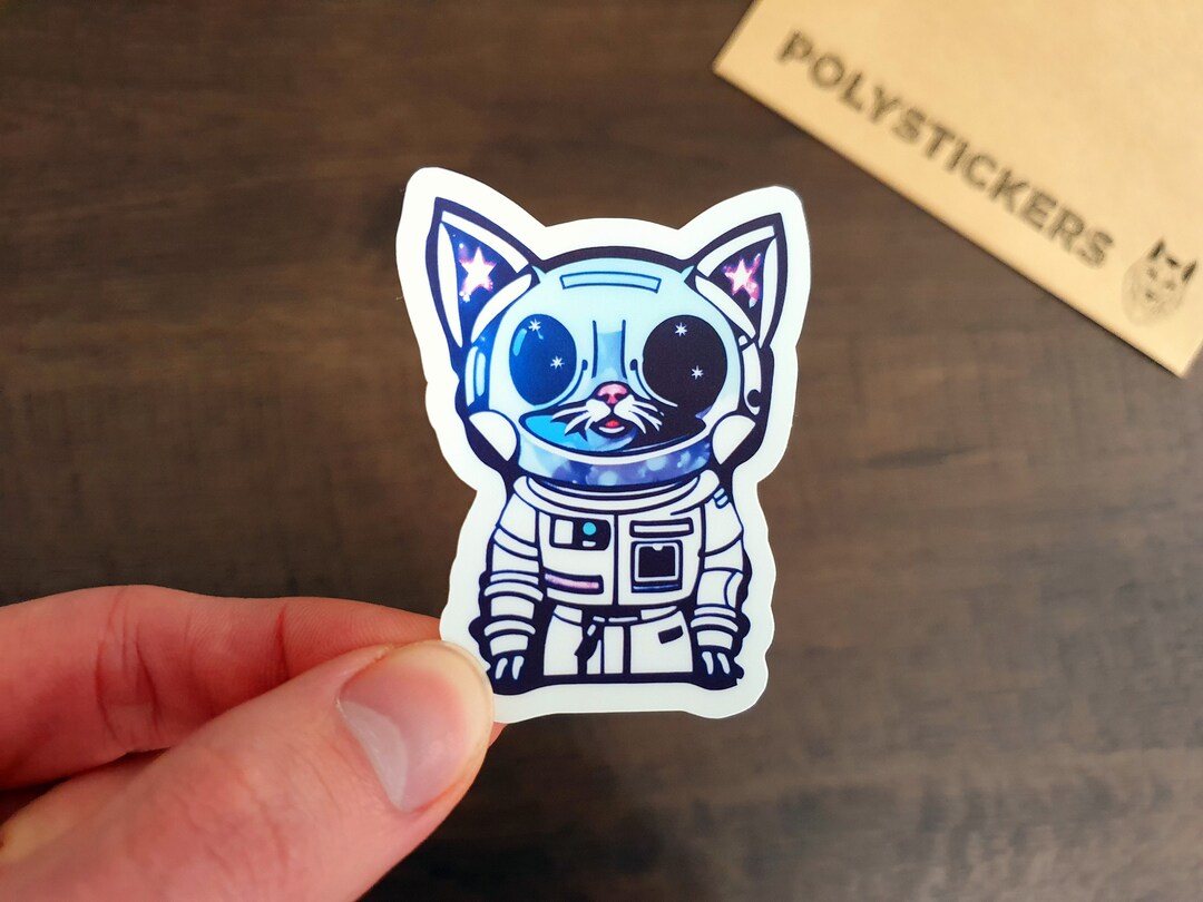 Space Cat Sticker Space Sticker Astronaut Sticker Cat Sticker Cat ...