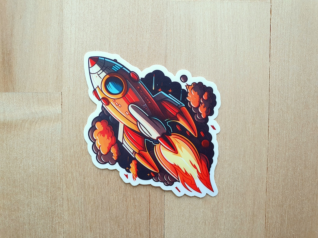 Space Rocket Launching Sticker Perfect for Science Lovers Space Lovers ...