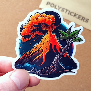 Volcano Sticker, Volcano Eruption Sticker, Eruption Sticker, Nature ...
