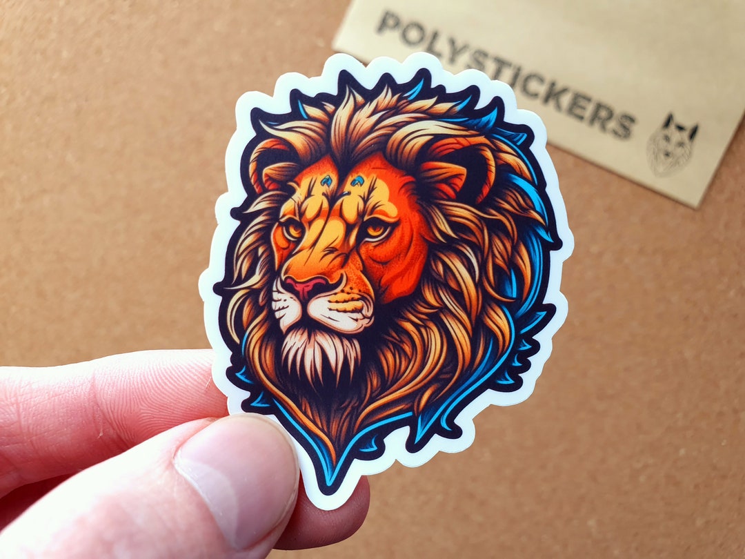 Lion Head Sticker, Lion Sticker, Animal Sticker, Animal Gift, Lion Gift ...