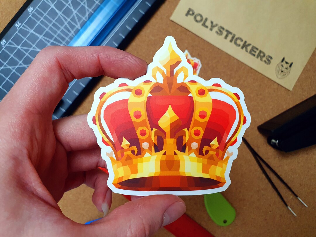 Golden Crown Sticker Gold Sticker Crown Sticker King - Etsy