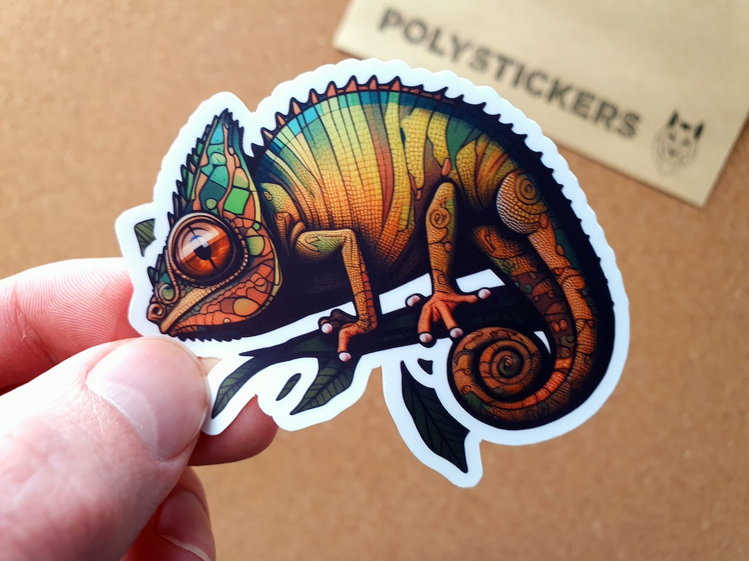 Chameleon Sticker, Cute Chameleon Sticker, Chameleon Lover, Chameleon ...