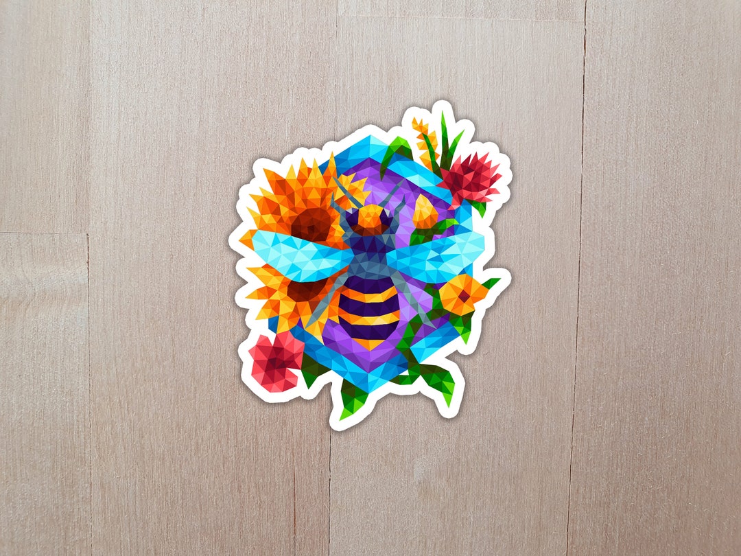 Bee Sticker | Honeycomb Sticker | Flowers Sticker | Cute Bee Sticker ...