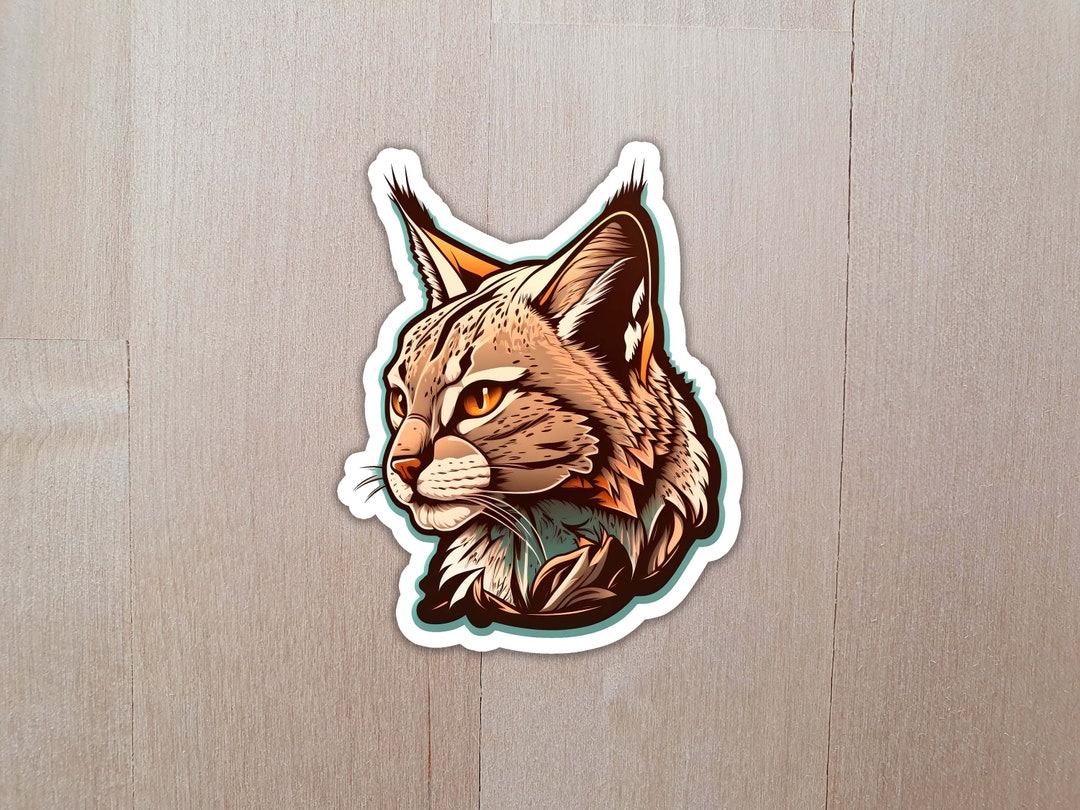 Bobcat Lynx Sticker, Wild Cat Sticker, Cat Sticker, Bobcat Head Sticker ...
