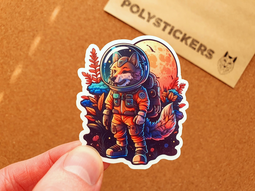 Space Wolf Sticker, Space Sticker, Astronaut Sticker, Wolf Sticker ...