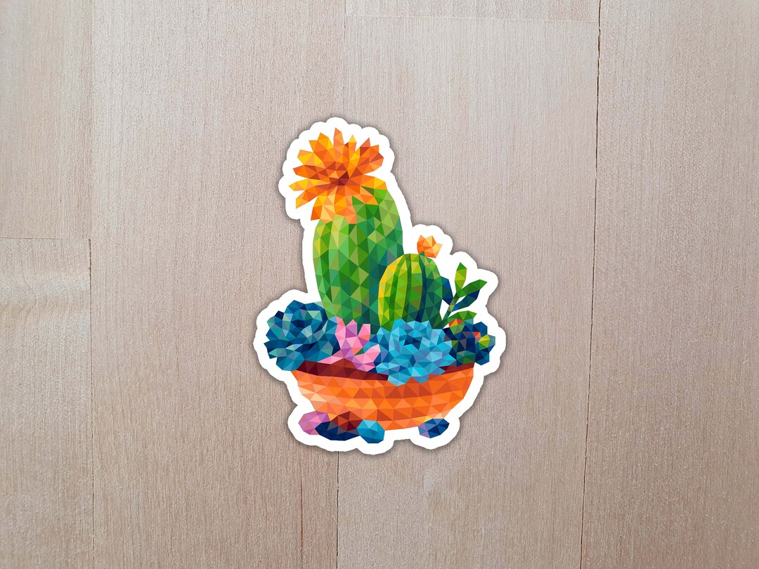 Cactus Sticker Flowers Sticker Flower Pot Sticker Flower Sticker Floral ...