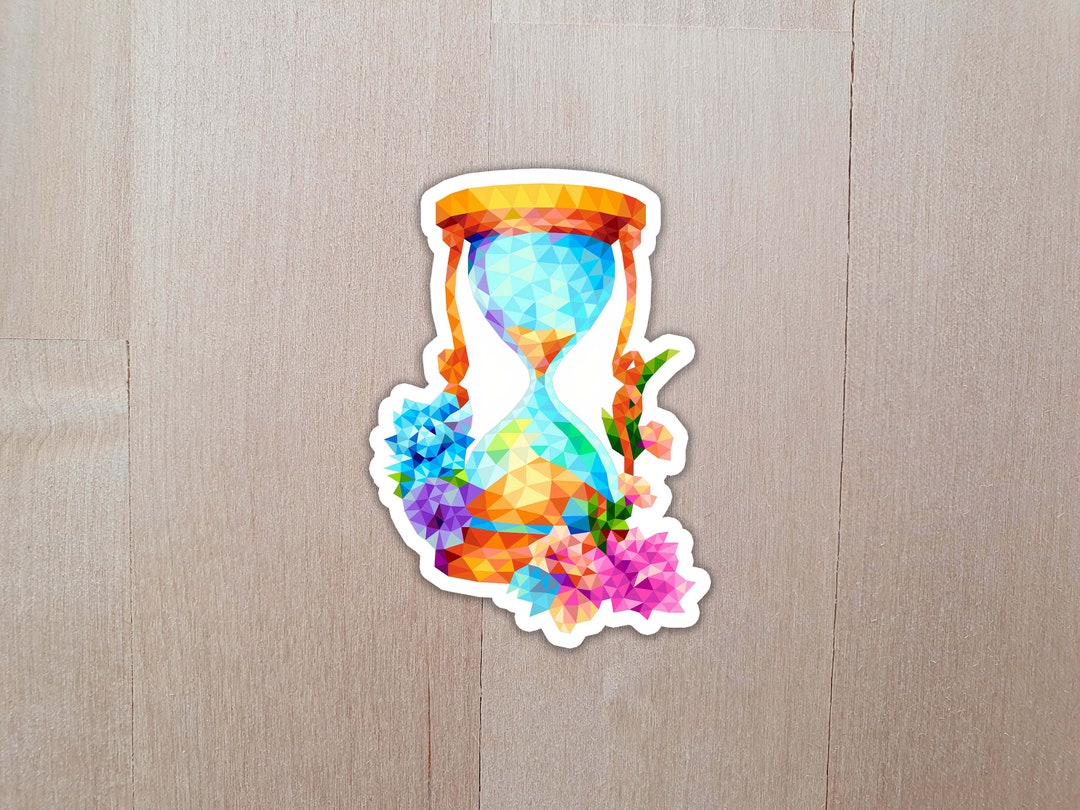 Hourglass Sticker | Clock Sticker | Vintage Clock Sticker | Watch ...