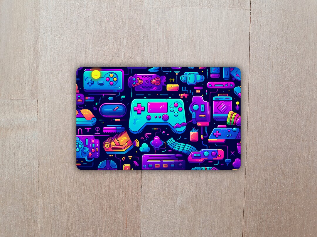 80s Video Game Pattern, Game Controller Card Cover, 80s Art Card Skin ...