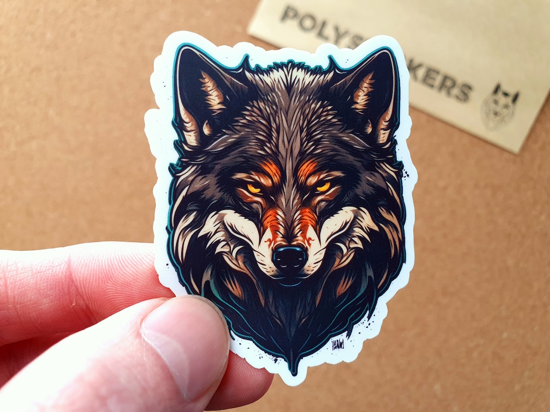 Wild Wolf Sticker, Wolf Sticker, Animal Sticker, Wolf Face Sticker ...