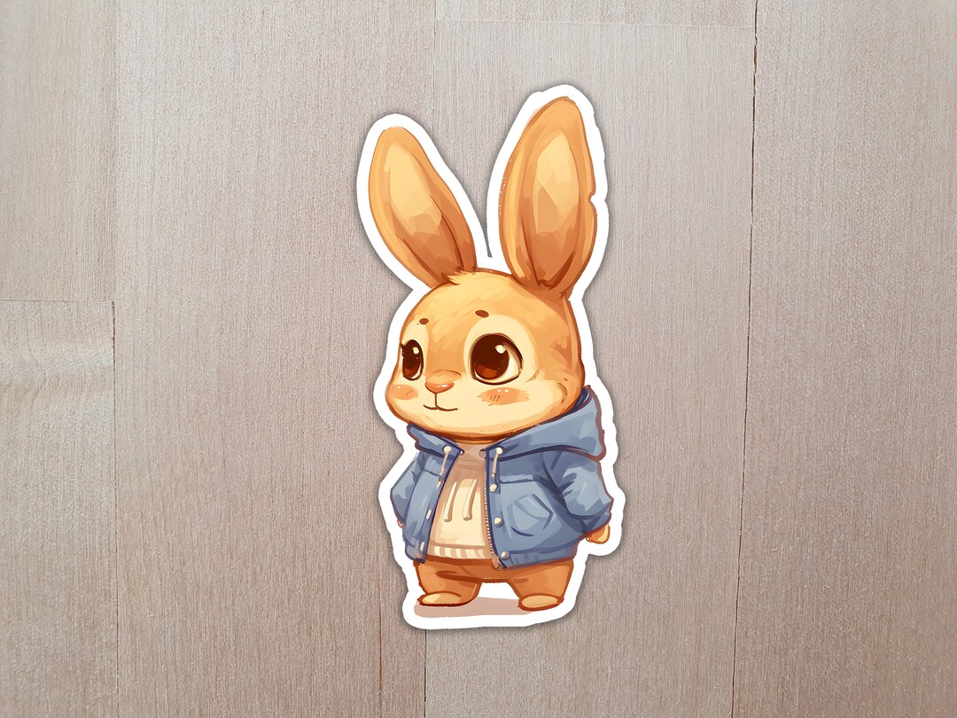 Cute Bunny Sticker, Bunny Sticker, Rabbit Sticker, Easter Bunny Sticker ...