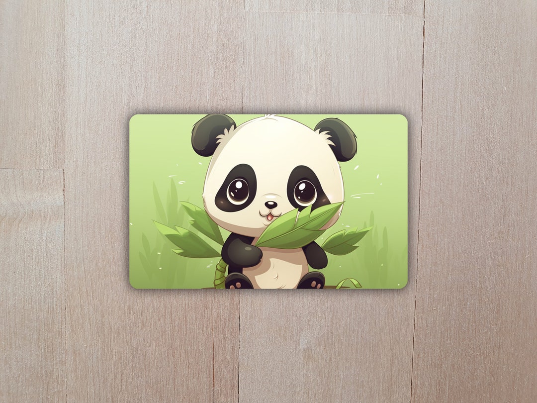 Cute Kawaii Panda Holding Bamboo, Panda Card Skin, Panda Lovers Gift ...