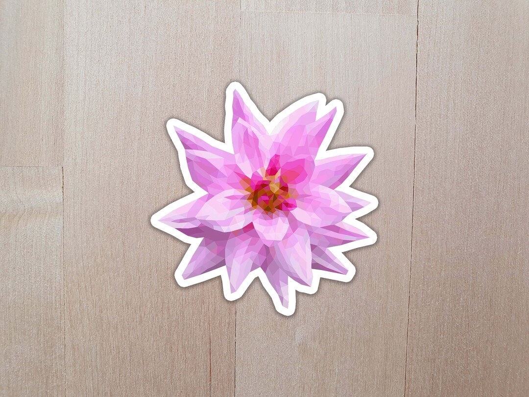 Dahlia Sticker | Flower Sticker | Floral Sticker | Flower Lover | Pink ...