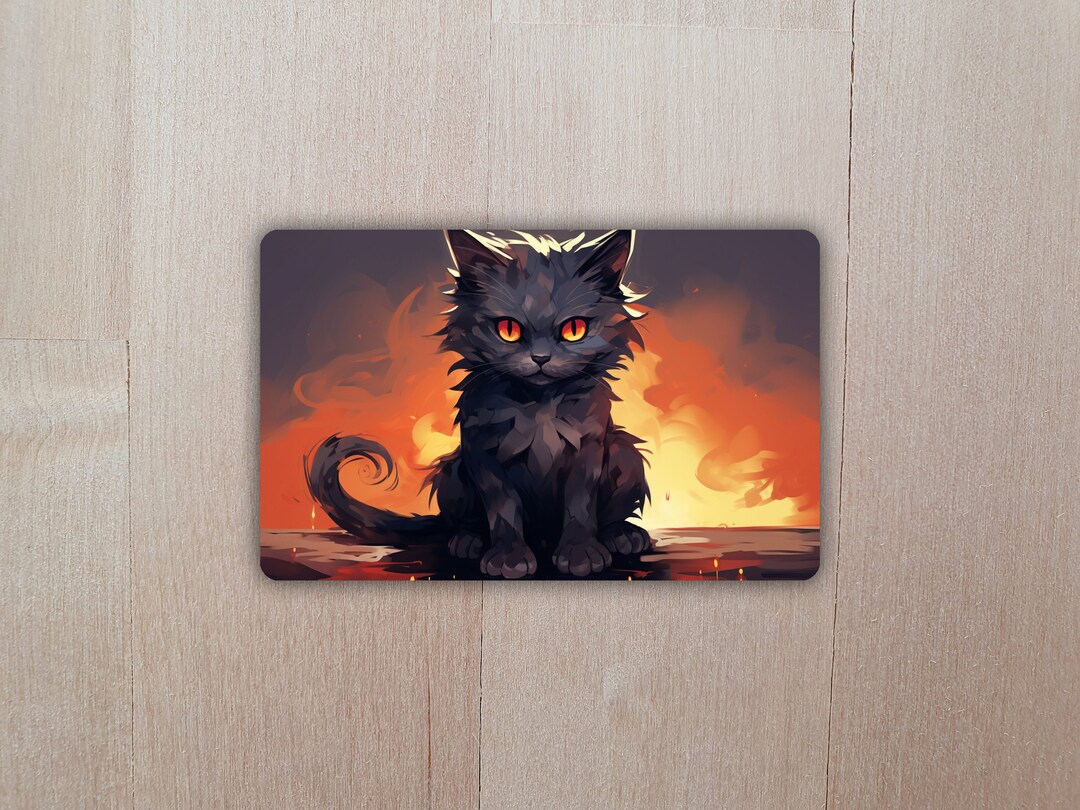 Black Anime Cat, Mysterious Cat Card Skin, Angry Cat Card Skin, Credit ...