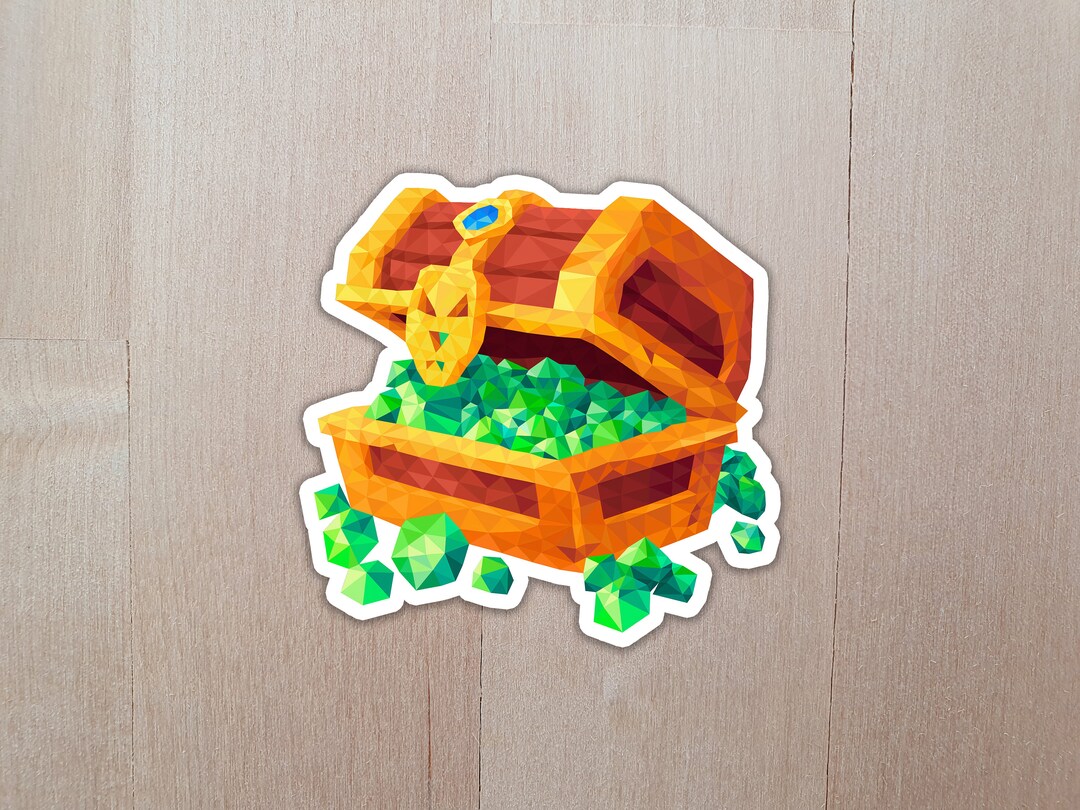 Treasure Chest Sticker | Vibrant Waterproof Vinyl Sticker for ...
