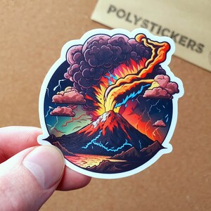Erupting Volcano Sticker, Volcano Sticker, Nature Sticker, Nature Event ...