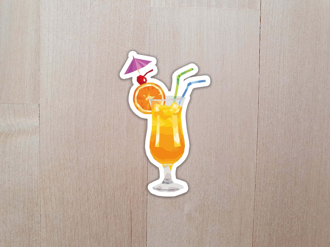 Orange Juice Drink Sticker | Vibrant Waterproof Vinyl Sticker for ...