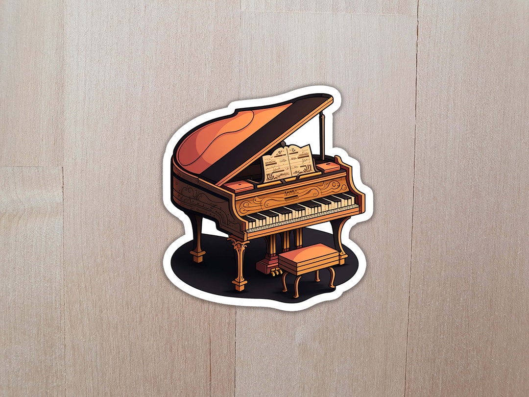 Grand Piano Sticker, Sticker of A Piano, Music Sticker, Music Lovers ...