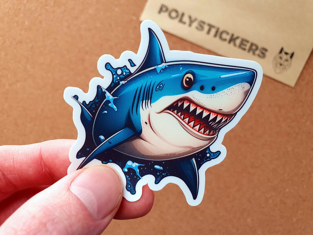 Shark Sticker, Cute Shark Sticker, Shark Big Teeth Sticker, Teeth ...