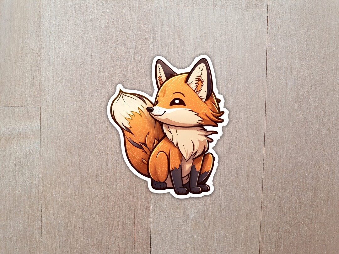 Happy Fox Sticker, Smiling Fox Sticker, Cute Fox Sticker, Fox Sticker ...