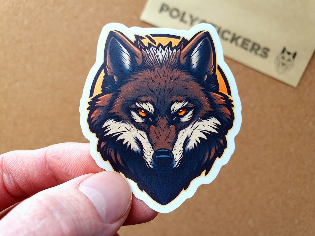 Wolf Sticker Wild Wolf Sticker Animal Sticker Wolf Face - Etsy
