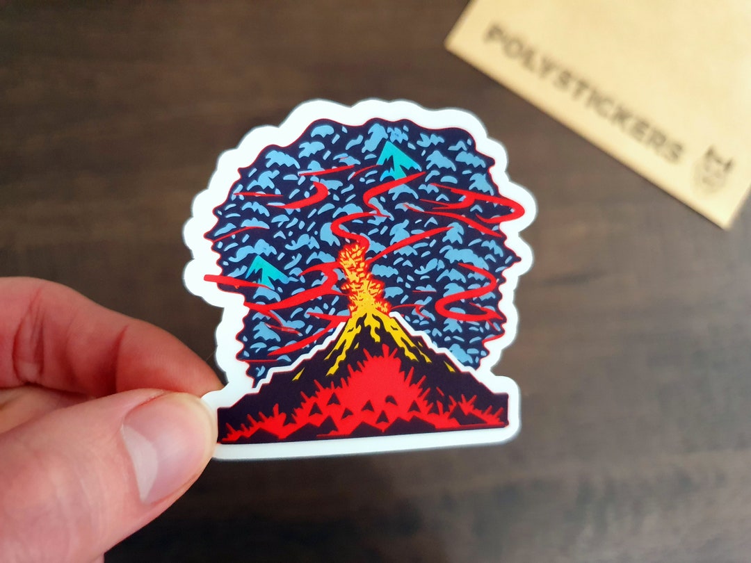 Volcano Sticker | Volcano Eruption | Erupting Volcano | Fire Sticker ...