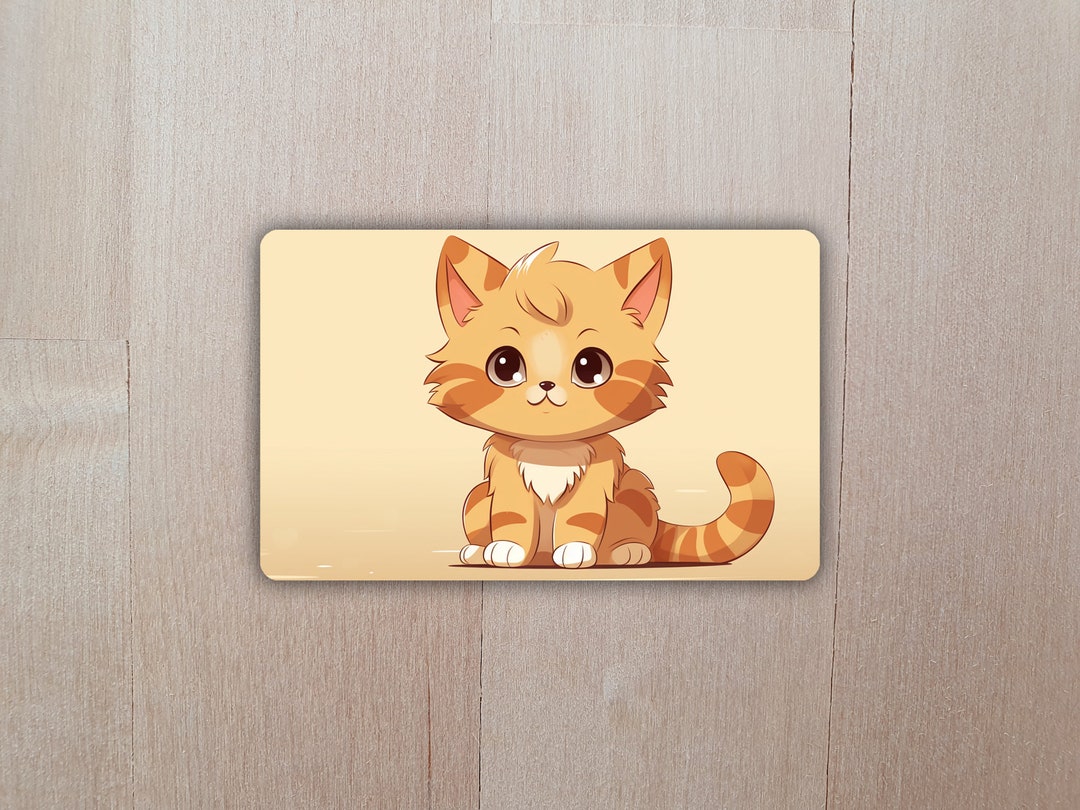 Orange Anime Cat, Kawaii Ginger Cat Card Skin, Cute Kitten Card Skin ...