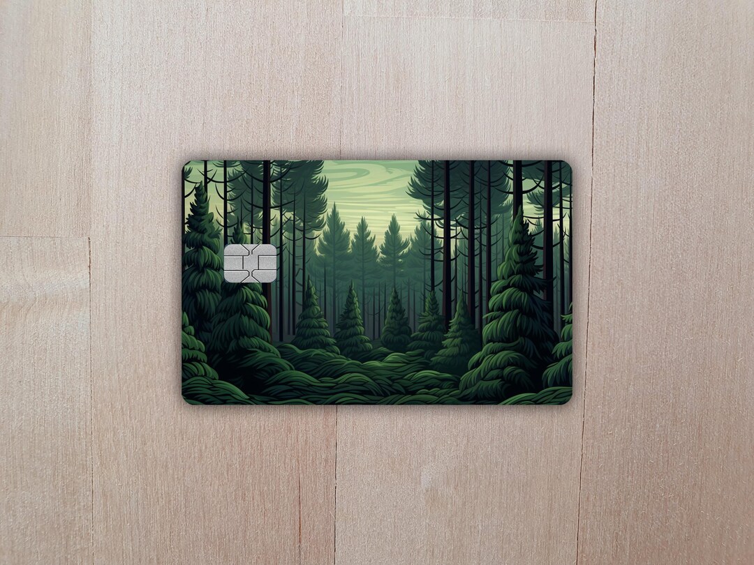 Pine Forest, Pine Trees Card Skin, Forest Nature Card Skin Cover ...