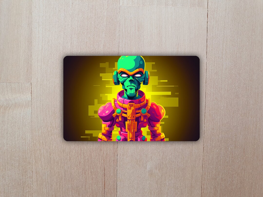 8 Bit Video Game Character, 8 Bit Alien Card Skin, Gaming Card Cover ...