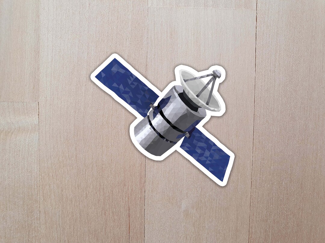 Satellite Sticker | Vibrant Waterproof Vinyl Sticker for Waterbottle ...