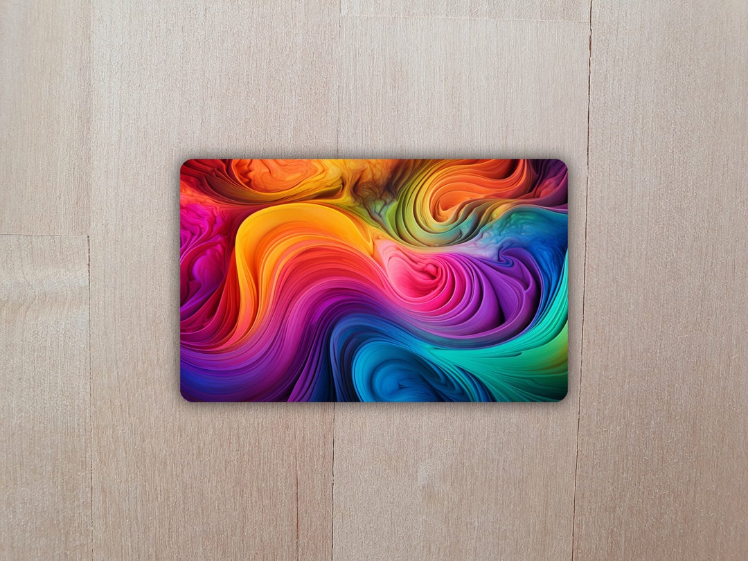 Swirls of Rainbow Colors, Rainbow Waves Card Cover, Abstract Waves ...