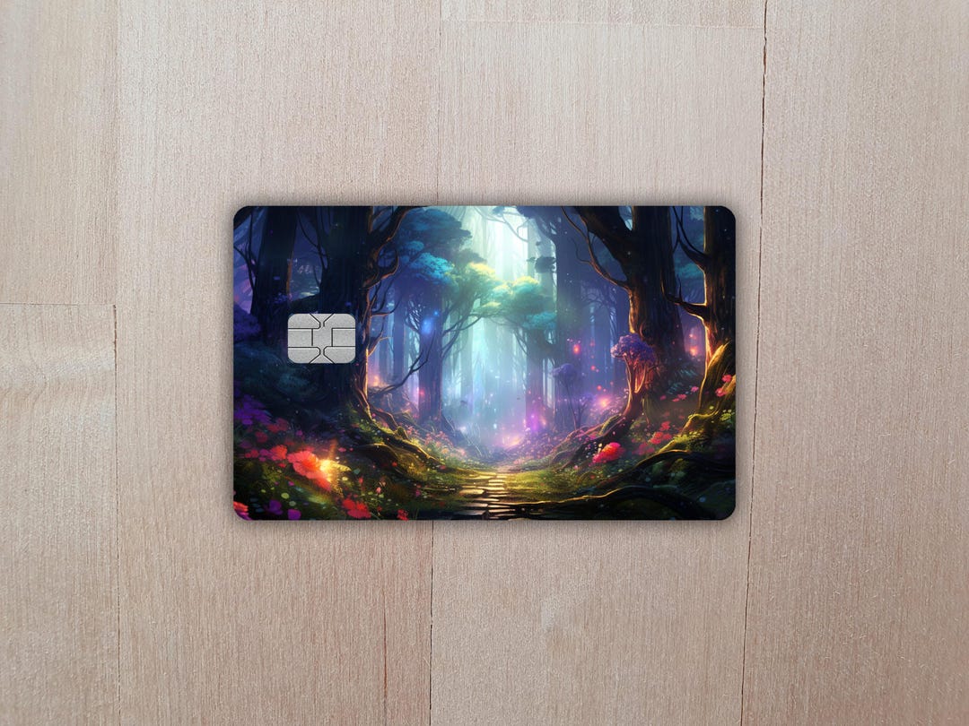 Enchanted Forest Card Skin, Nature Lovers Gift Idea, Forest Card Skin ...