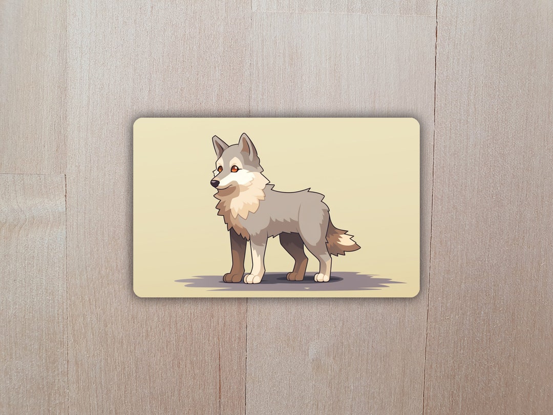 Cute Wolf, Animal Card Skin, 8-bit Art Card Skin, Debit Card Sticker ...