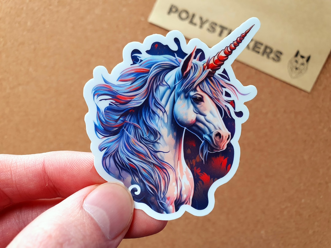 Unicorn Sticker, Rainbow Unicorn Sticker, Fantasy Unicorn Sticker ...