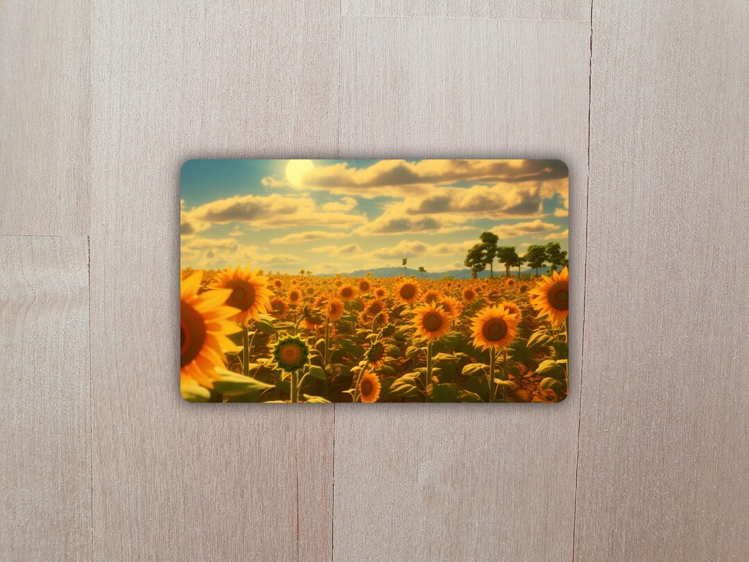 Sunflower Field, Sunflowers Card Skin Cover, Big Sunflower Heads Skin ...