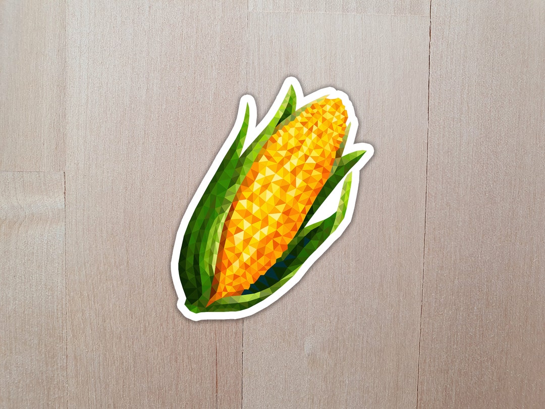 Corn Cob Sticker | Vibrant Waterproof Vinyl Sticker for Waterbottle ...