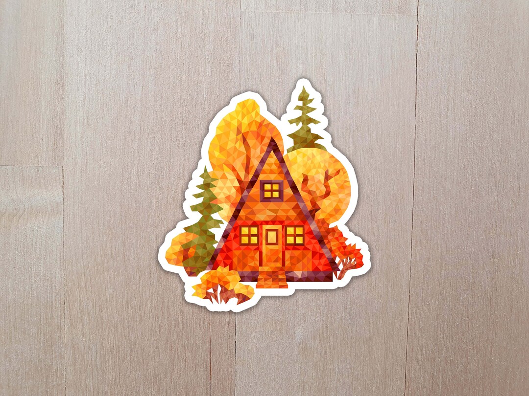 Fall Cabin Sticker | Fall Sticker | Cabin Sticker | Tree Sticker ...
