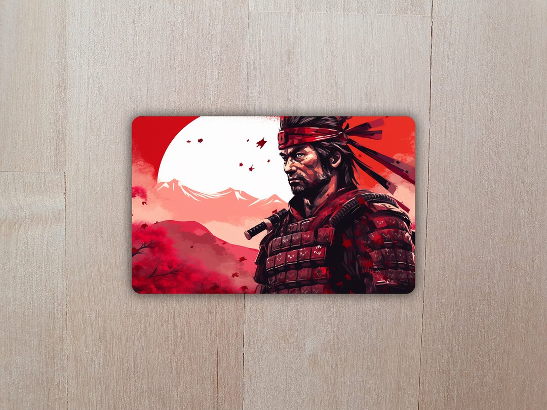 Samurai Warrior, Japanese Flag Card Skin Cover, Japanese Art Skin ...